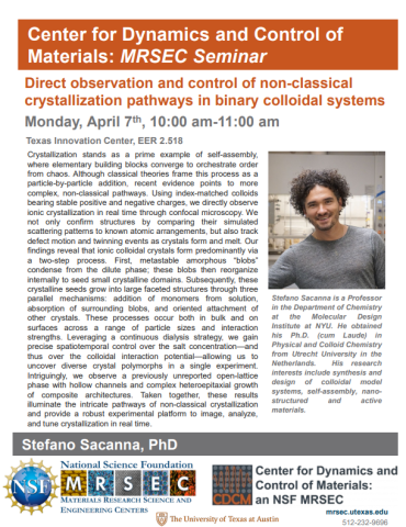 Seminar: Dr. Stefano Sacanna | Center for Dynamics and Control of ...